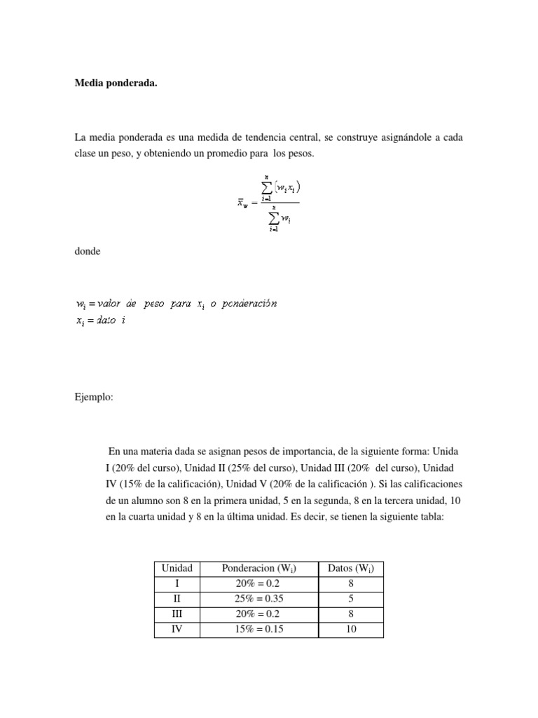 Introducción a la Media Ponderada | PDF | Finanzas y dinero
