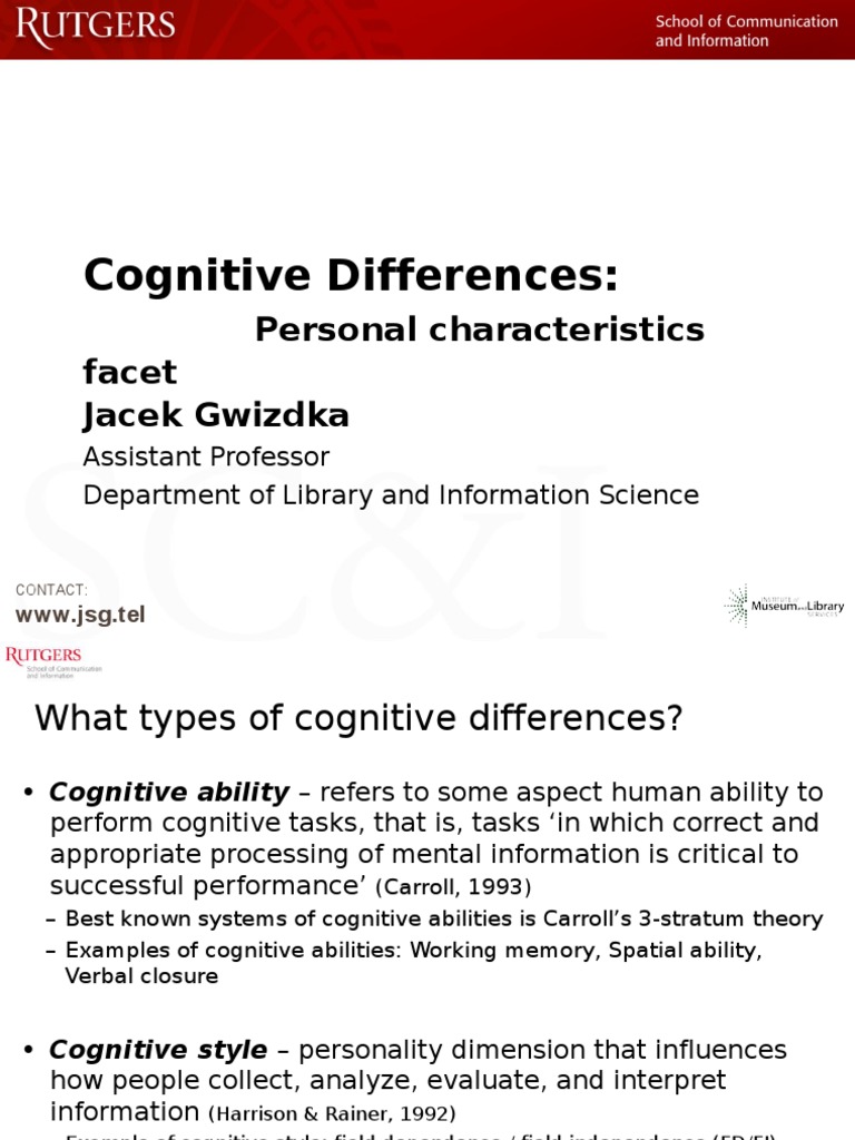 Cognitive Differences | PDF | Cognition | User Interface
