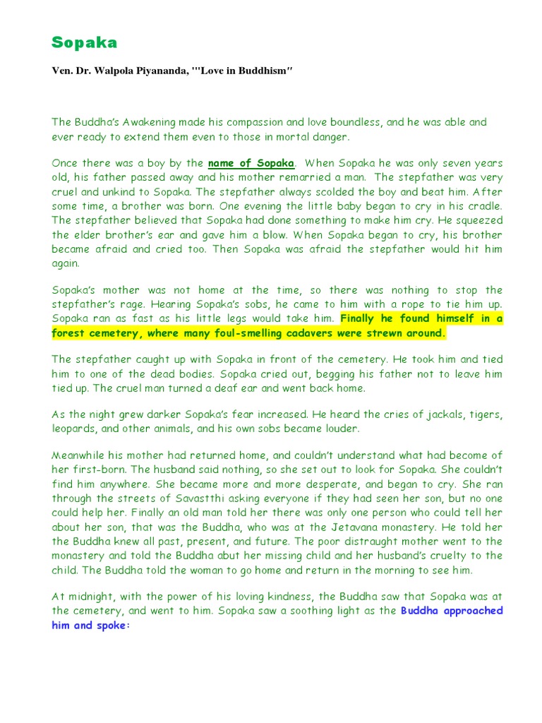 Sopaka: Ven. Dr. Walpola Piyananda, '"Love in Buddhism" | PDF | Gautama ...