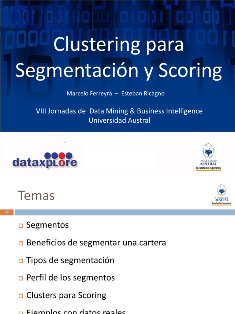 Clustering para Segmentación y Scoring | PDF | Segmentación de imagen ...