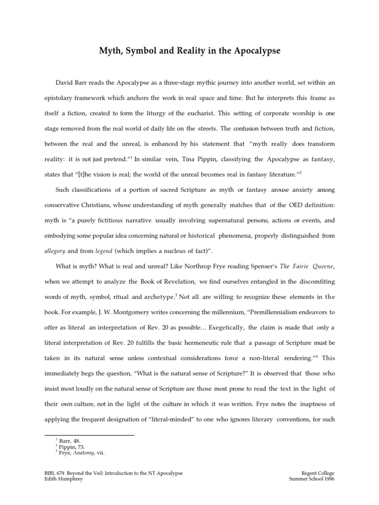 Myth, Symbol and Reality in The Apocalypse | PDF | Mythology | Book Of ...