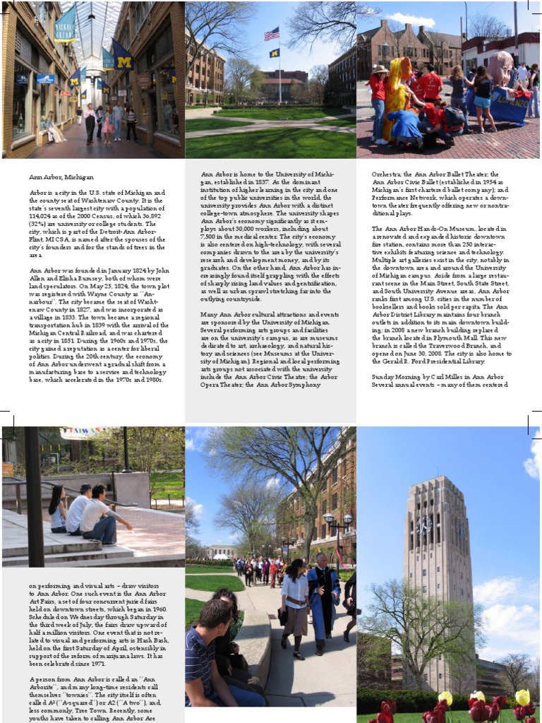Ann Arbor Tri-Fold Brochure | PDF | Michigan