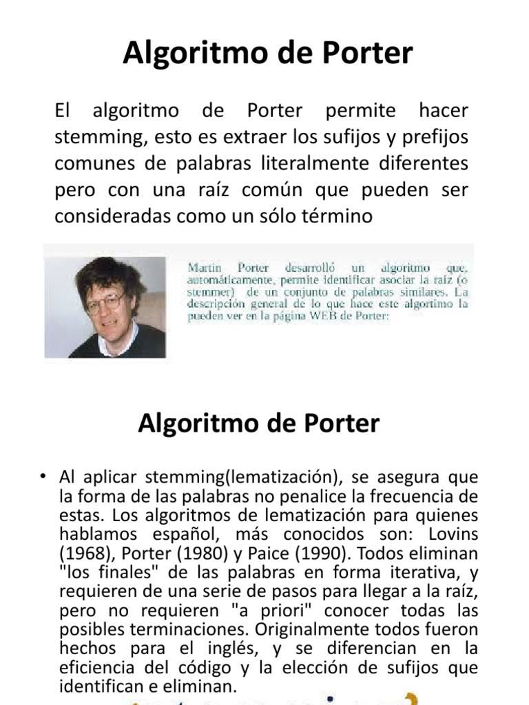 Algoritmo de Porter | PDF | Palabra | Algoritmos