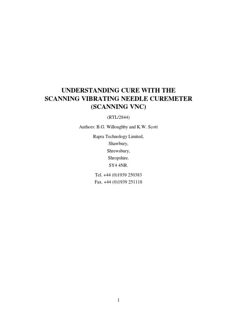 Understanding Cure with the Scanning Vibrating Needle Curemeter ...