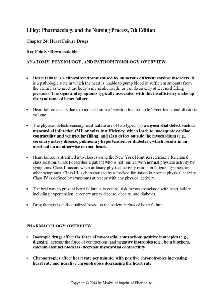 Chapter - 024 Heart Failure Drugs | PDF | Myocardial Infarction | Heart