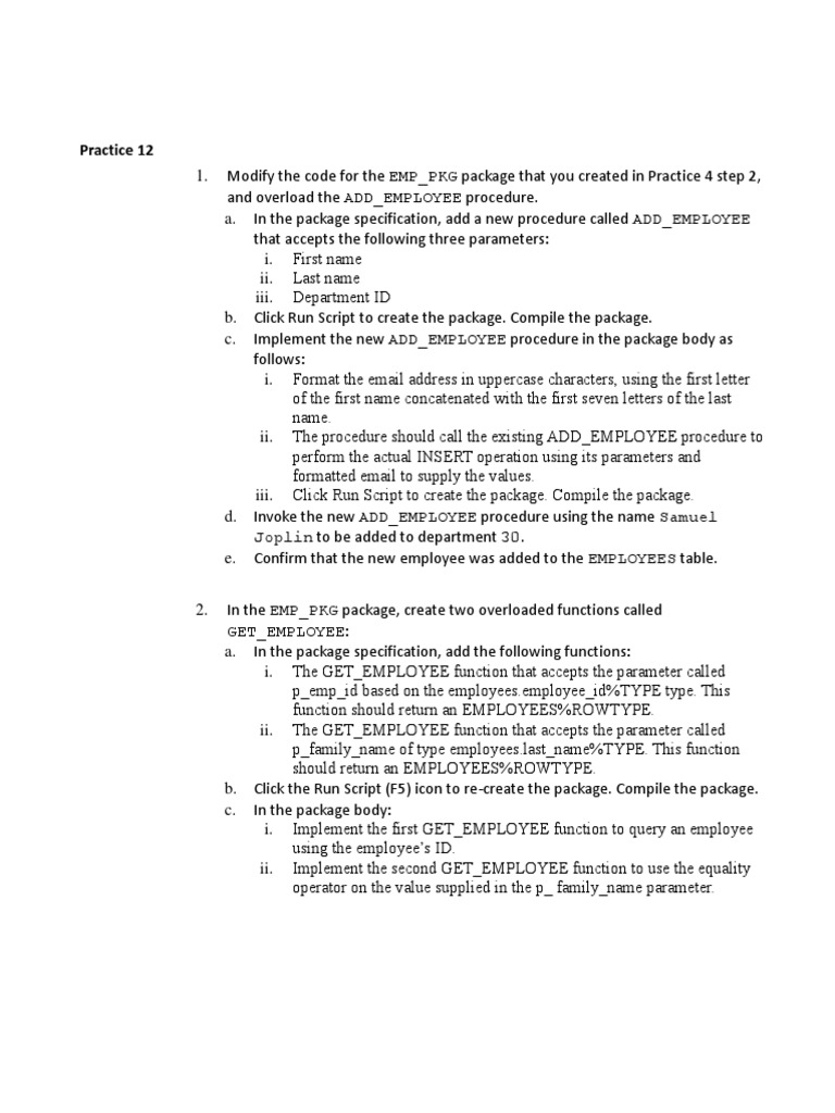 Practicas Laboratorio - Sesion 6 | PDF | Subroutine | Pl/Sql