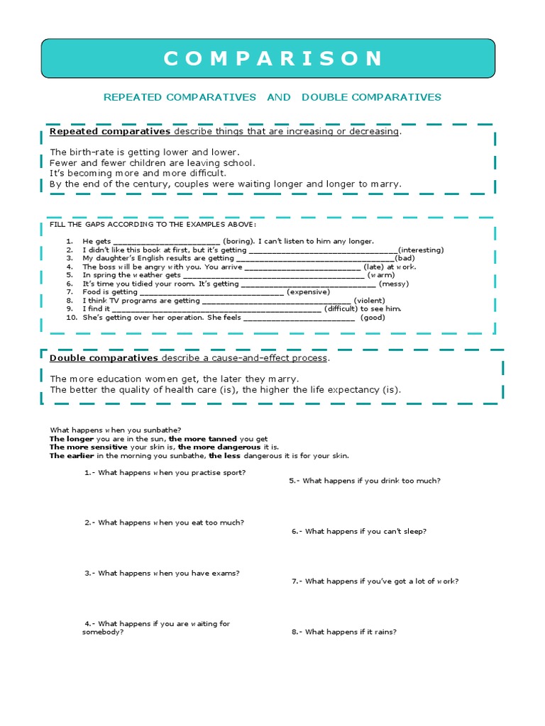 Repeat Comparative and Double Comparative | PDF | Nature