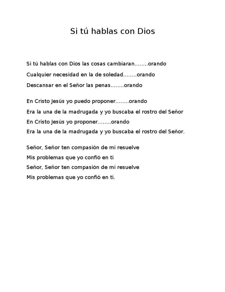 Si Tú Hablas Con Dios | PDF | Teología | Creencia religiosa y doctrina