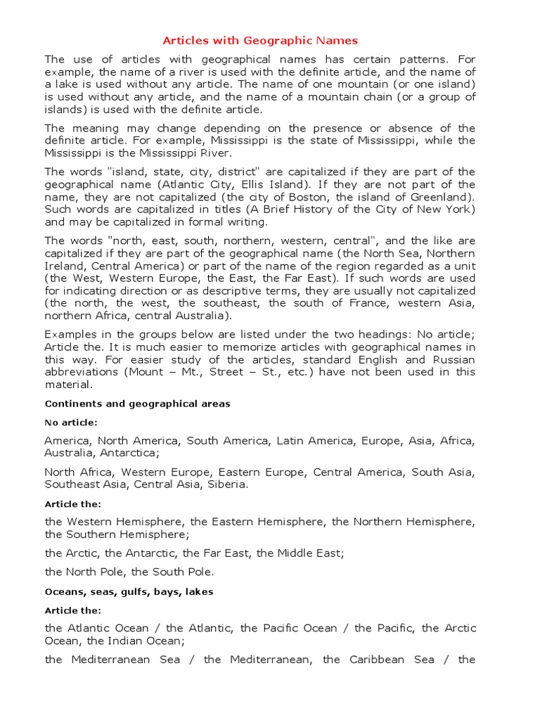 Articles With Geographic Names | PDF | Aquatic Biomes | Geomorphology