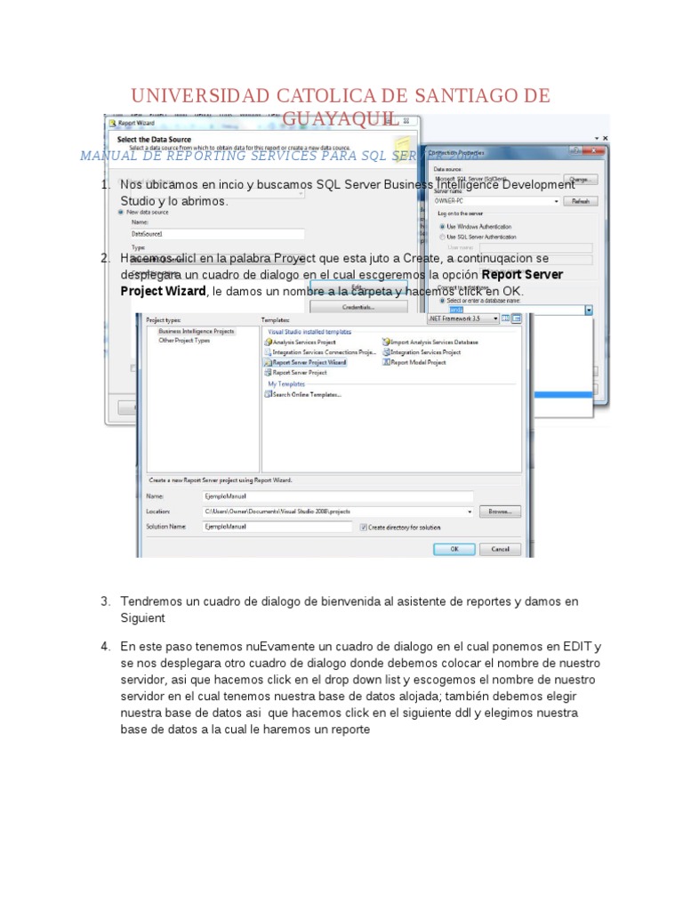 Manual de Reporting Services | PDF | SQL | Software