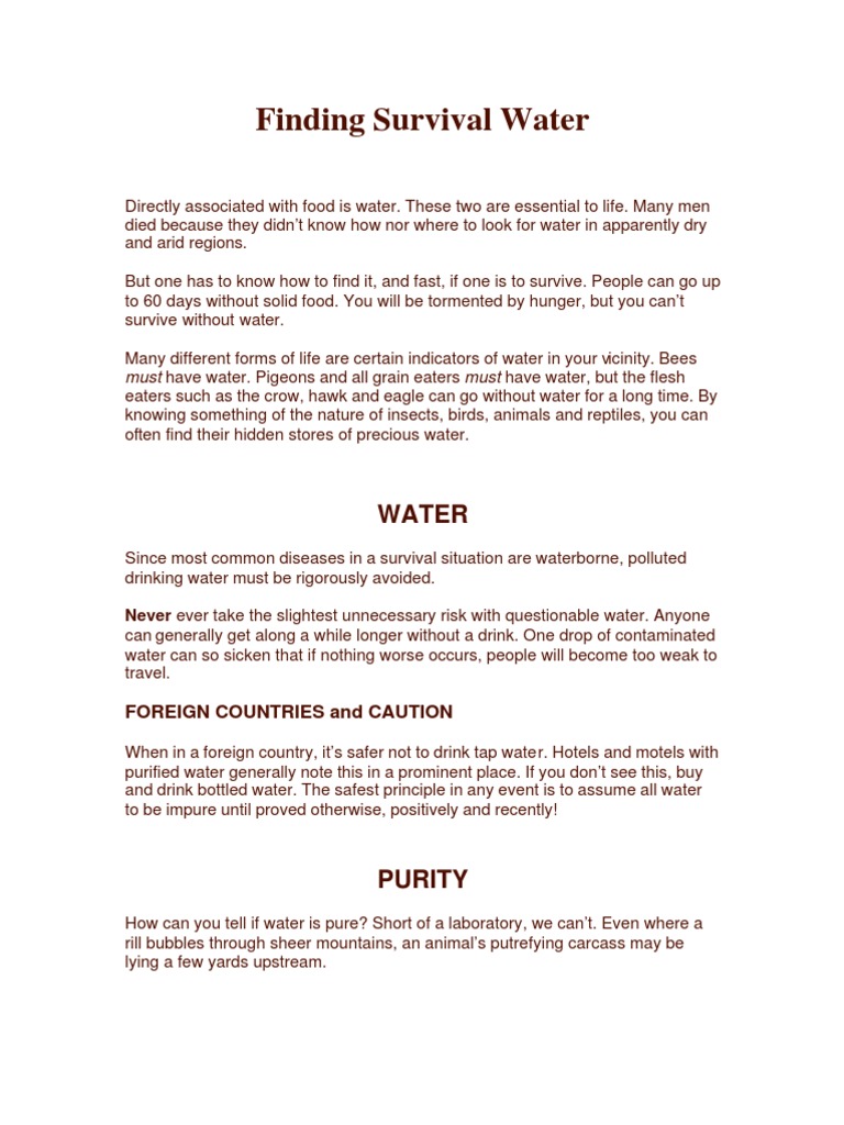 How To Collect Survival Water | PDF | Ice | Desert