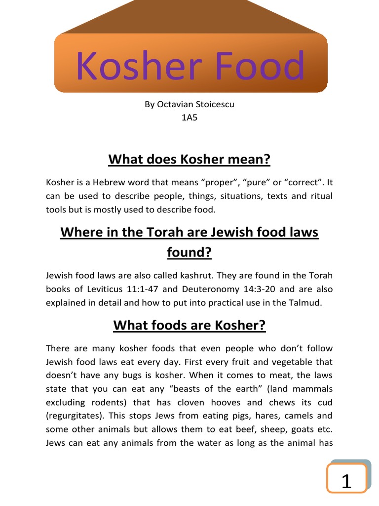 Kosher Food Pdf Jews And Judaism Jewish Law