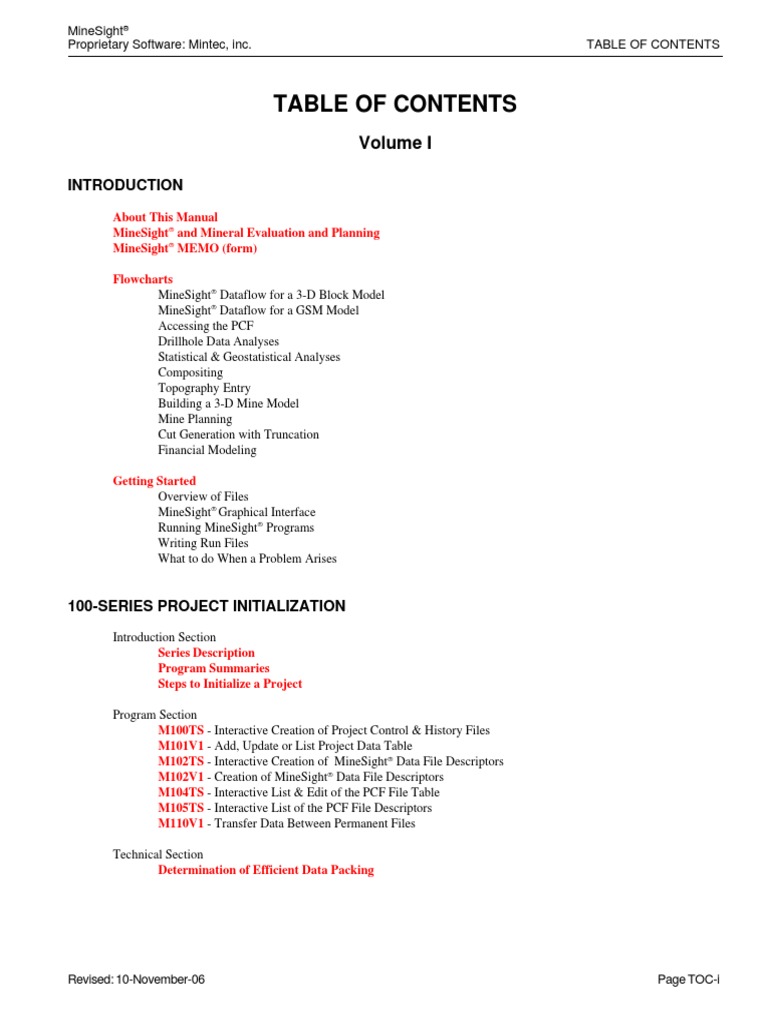Table of Contents | PDF | Subroutine | File Format
