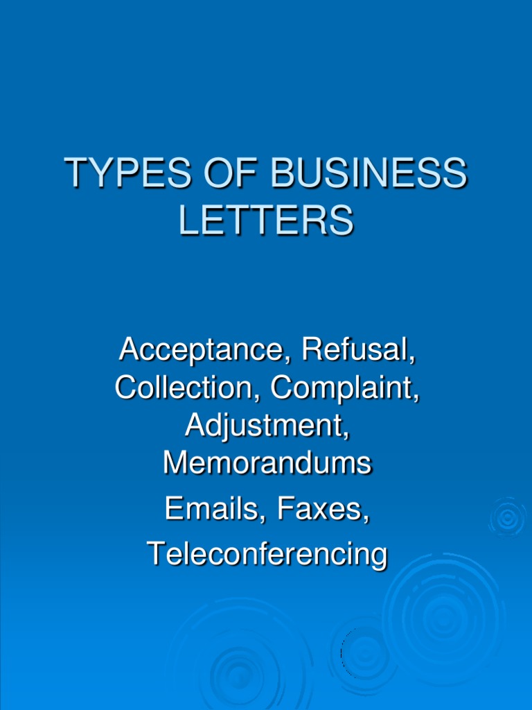 Types of Business Letters | PDF | Fax | Telecommunications