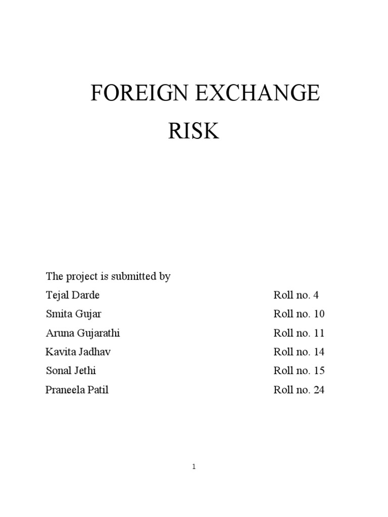 Foreign Exchange Risk Pdf Liquidity Risk Foreign Exchange Market