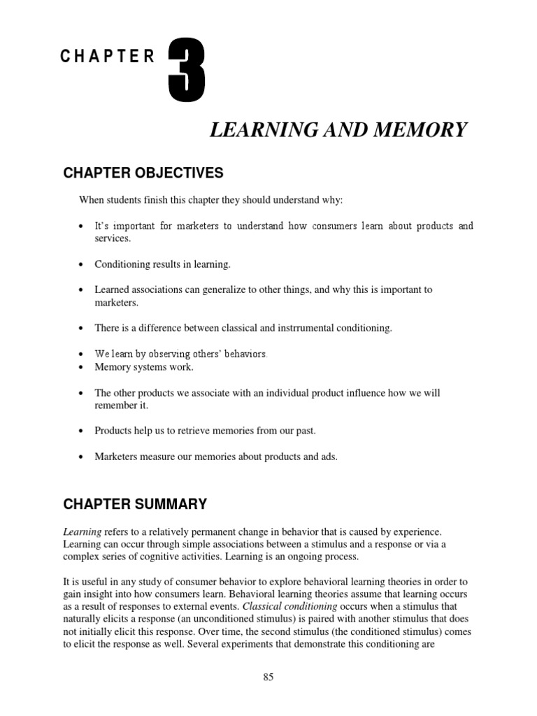 Learning and Consumer Behaviour Nostalgia | PDF | Classical Conditioning | Reinforcement