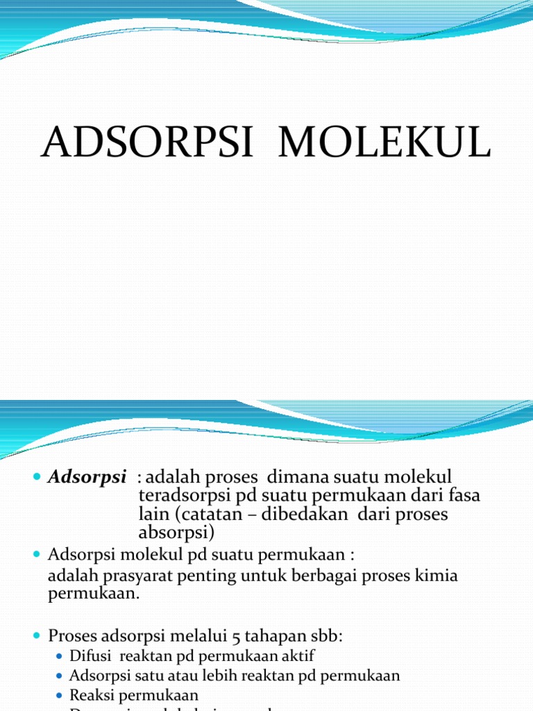 Adsorpsi Molekuler | PDF | Metode & Bahan Ajar | Sains & Matematika