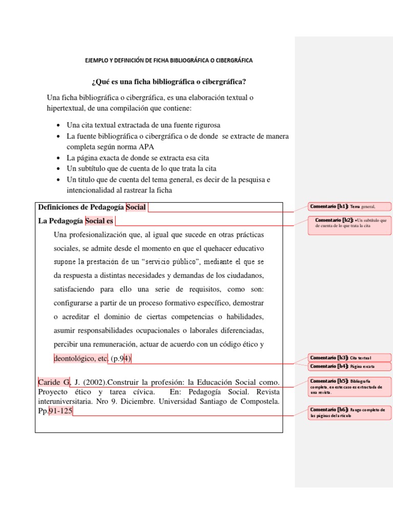 Definición y Ejemplo de Ficha Cibergráfica | PDF | Modificación de ...