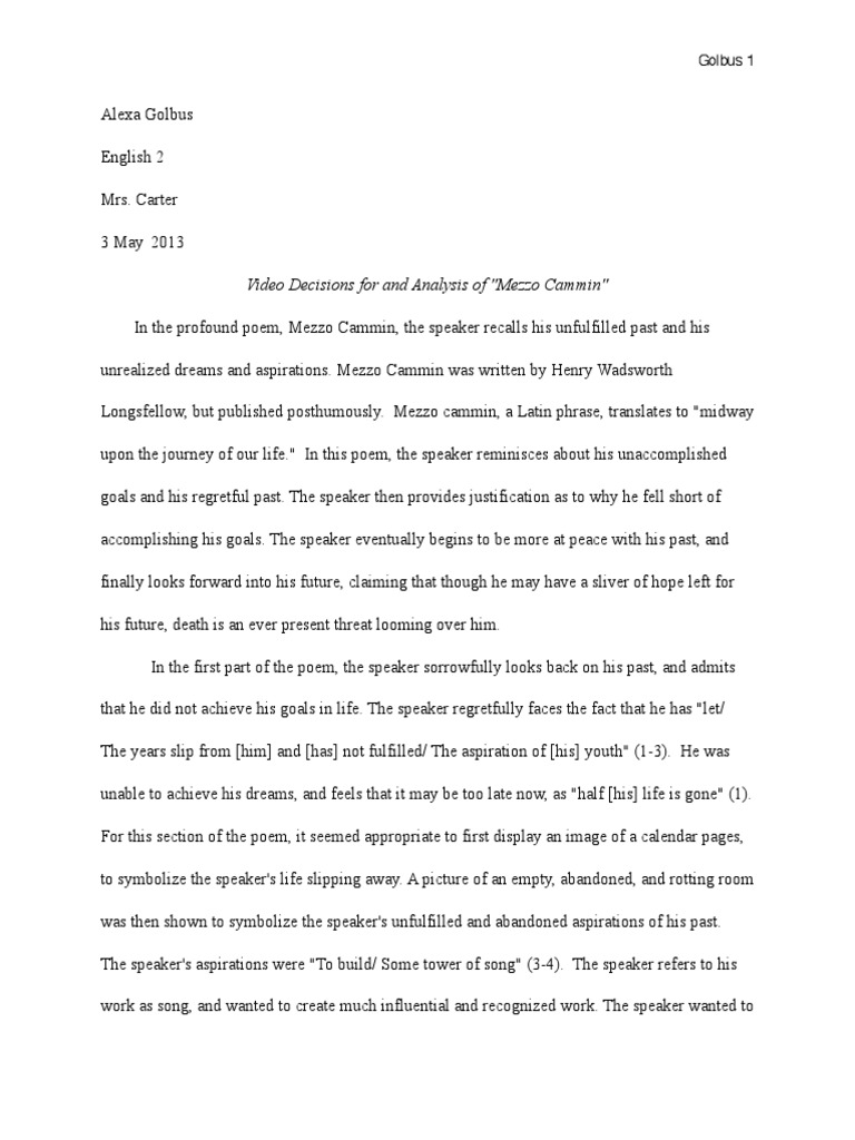 Mezzo Cammin | PDF | Poetry