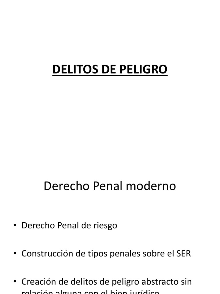Presentacion Sobre Delitos de Peligro | PDF | Delito | Derecho penal
