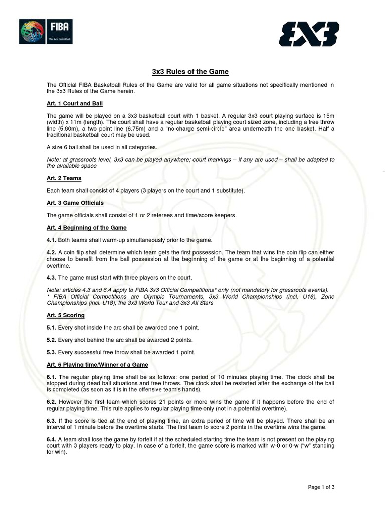 3x3 2014 Rules Text | PDF
