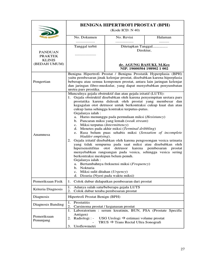 Hipertrofi Prostat Benign BPH | PDF | Pengembangan Diri | Kesehatan ...