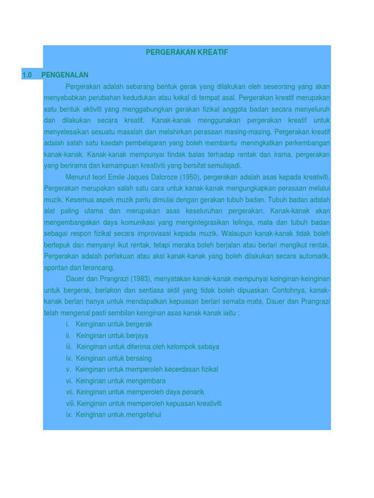 Pergerakan Kreatif | PDF