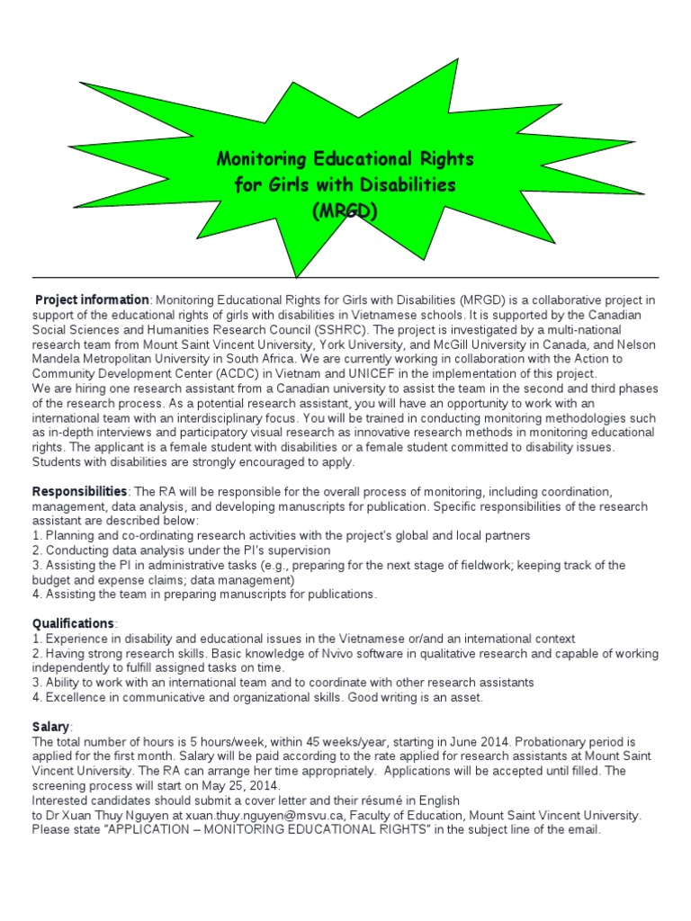 Job Description - RA Position | PDF | Business | Computing And ...