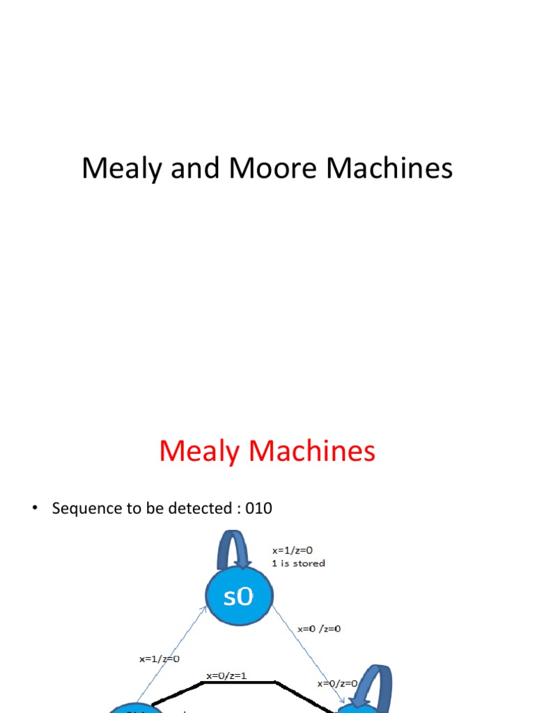Mealy and Moore Machines | PDF | Mathematical Problem Solving | Areas ...