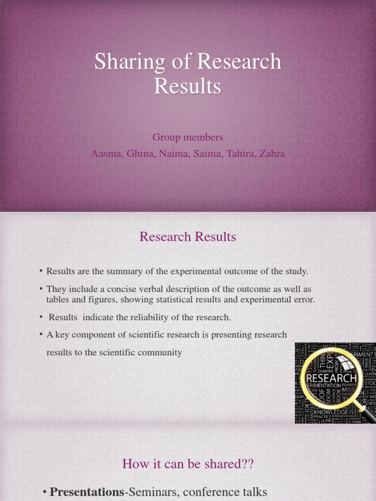 Sharing of Research Results | PDF | Peer Review | Scientific Method