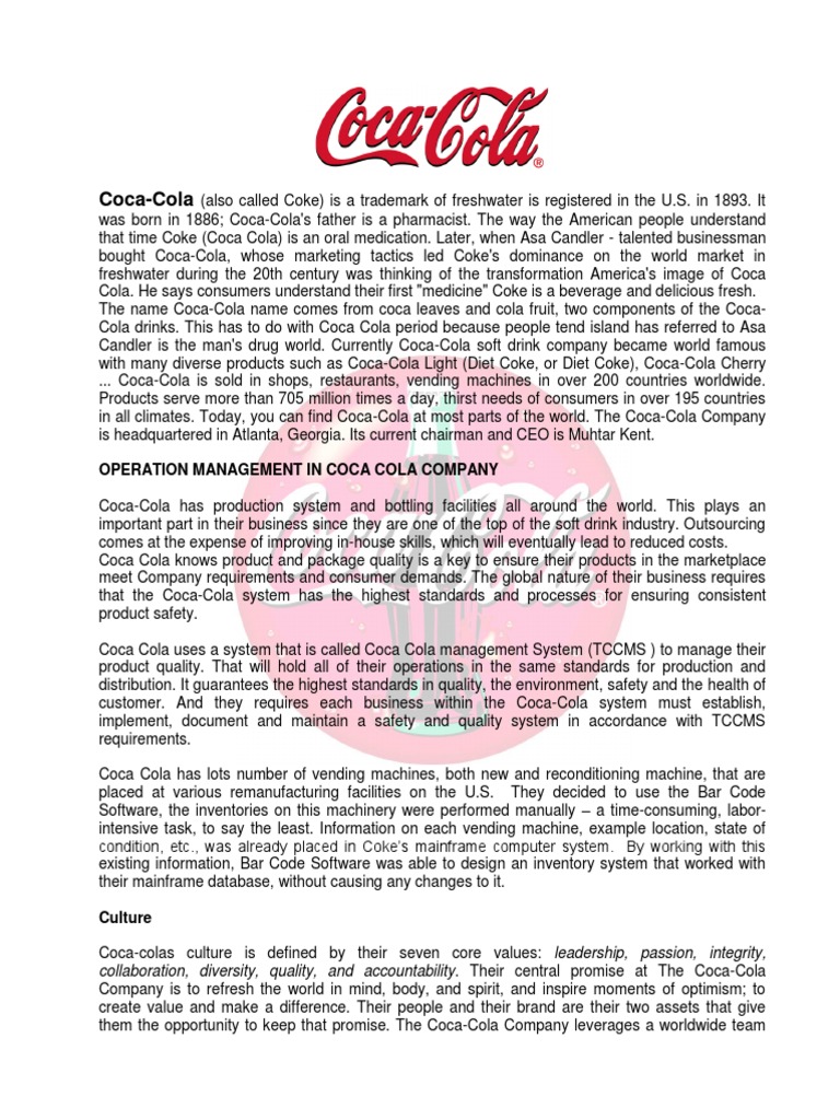 Coca Cola | PDF | Coca Cola | The Coca Cola Company