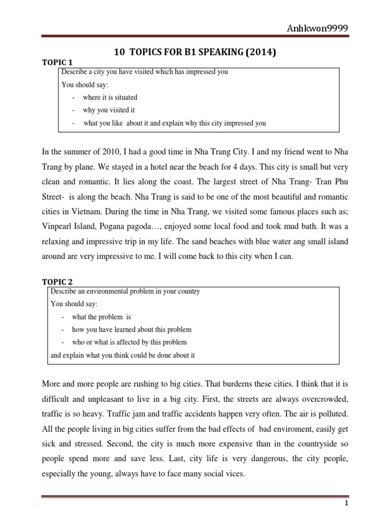 10 Speaking Topics (b1- 2014) | I Pad | Free 30-day Trial | Scribd