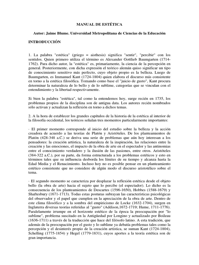 Tema 1. Introducción A La Estética. | PDF | Estética | Belleza