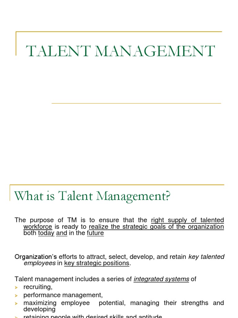 Talent Management (MC Kinsey) | PDF | Competence (Human Resources ...