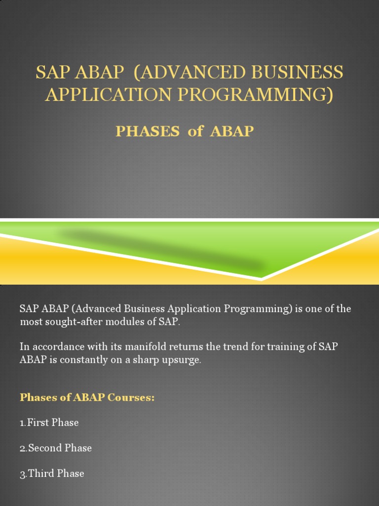Sap Abap (Advanced Business Application Programming) | PDF | Information Technology Management ...