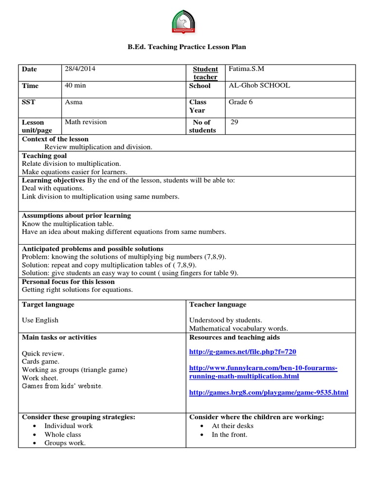 Lesson Plan 5 | PDF | Language Arts & Discipline | Teaching Methods ...