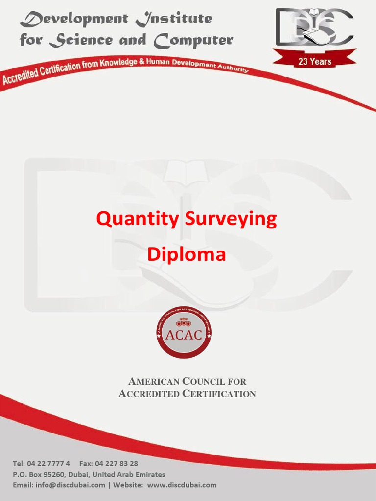 Quantity Surveying Course Outline | PDF | Surveying | Diploma