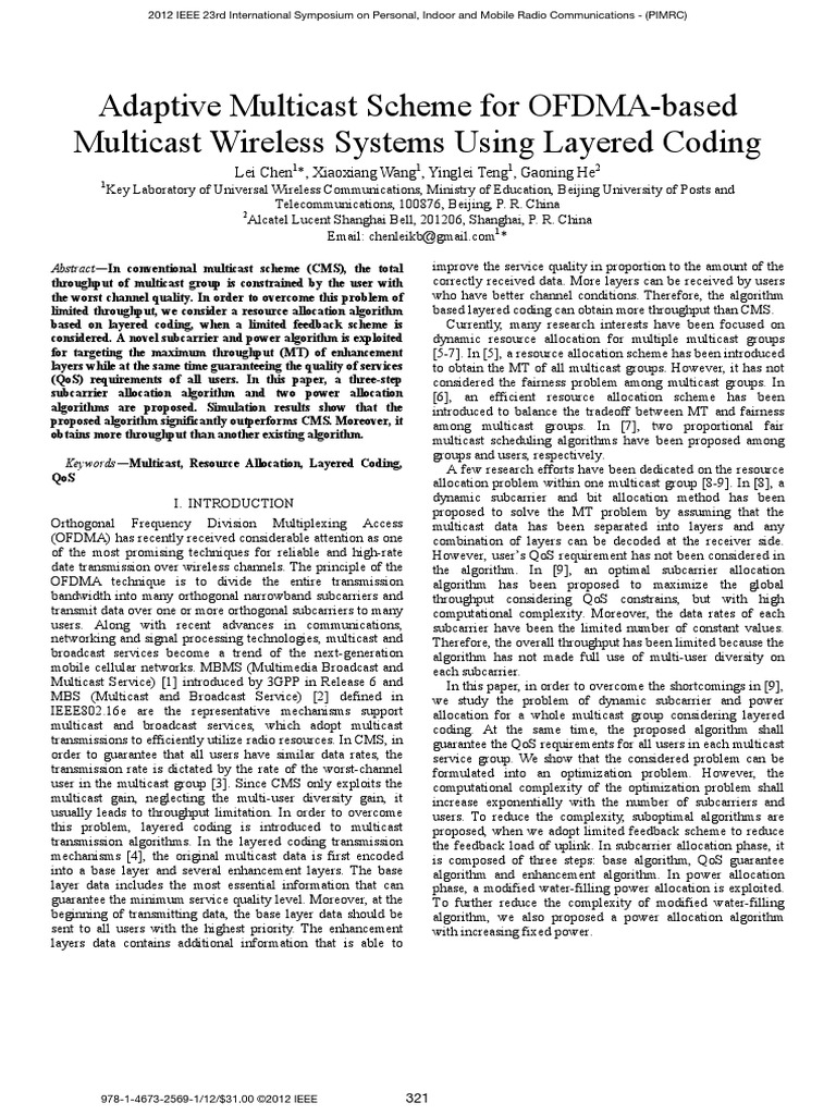 02 Adaptive Multicast Scheme For Ofdma Based Multicast Wireless Systems Using Layered Coding