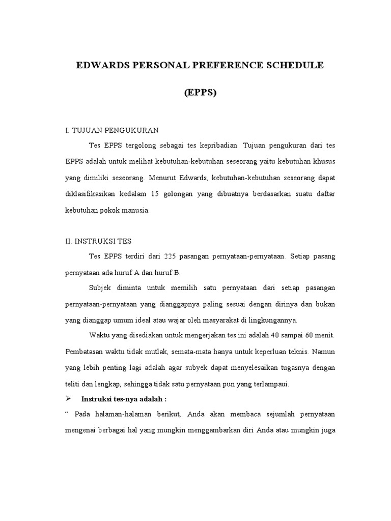 Interpretasi EPPS | PDF