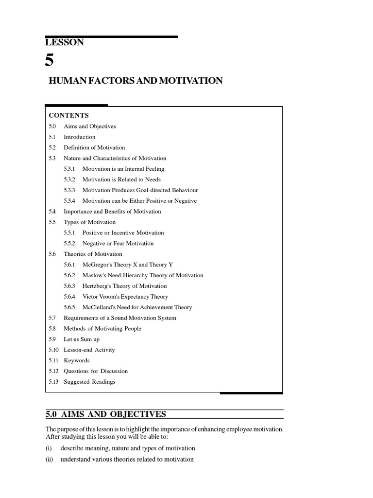 Lesson 05 | PDF | Motivation | Motivational