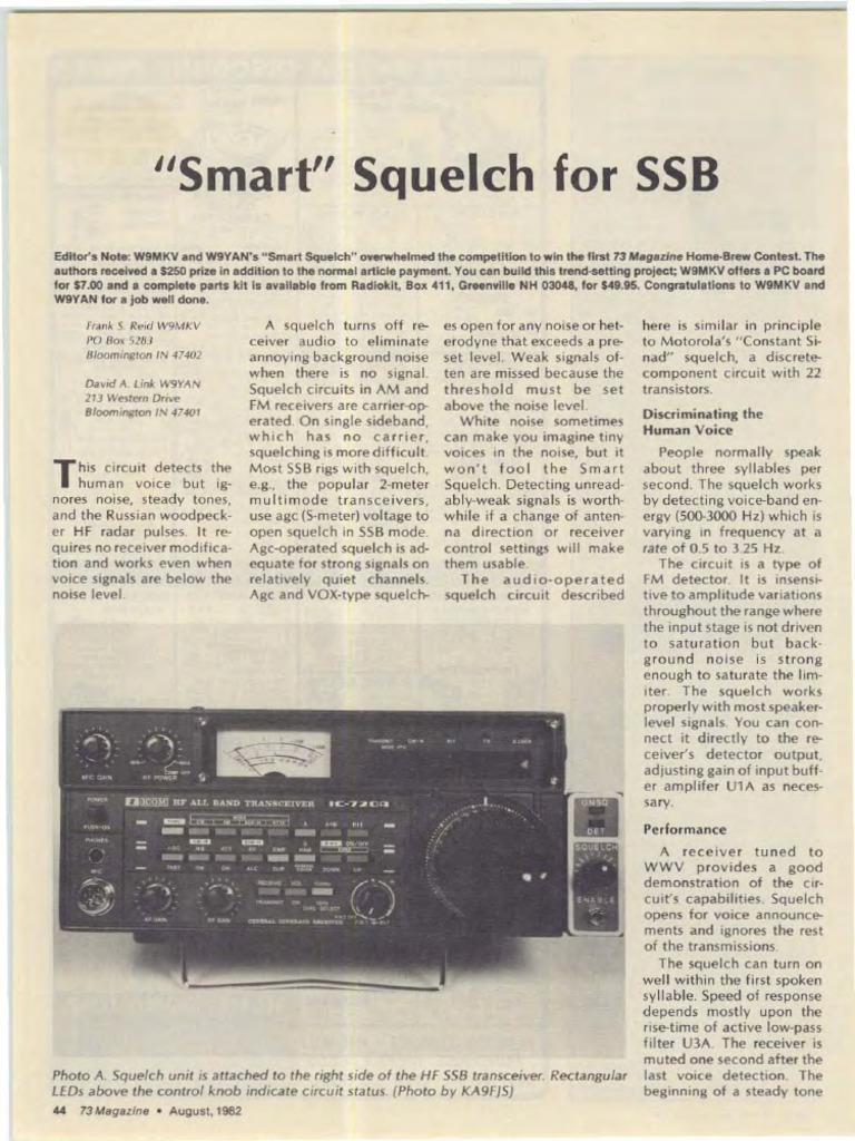 Voice Operated Squelch | Download Free PDF | Low Pass Filter | Amplifier