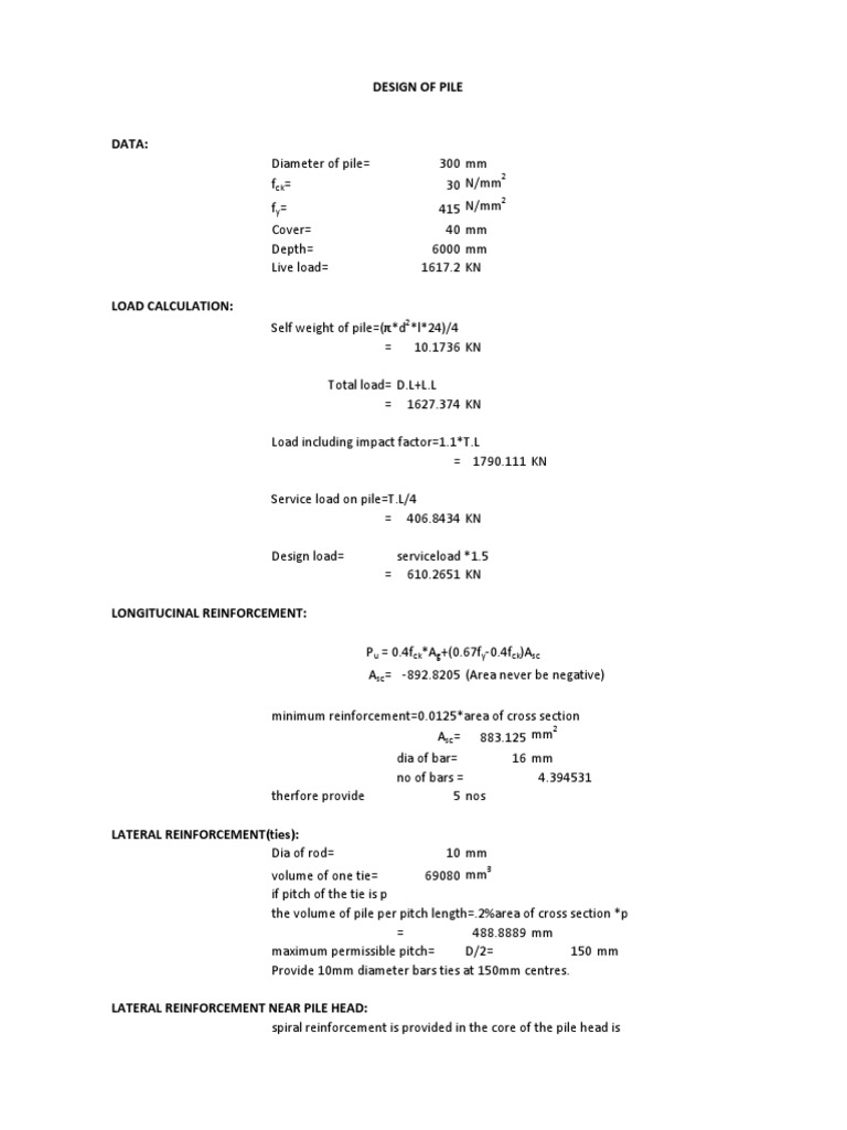 Design of Pile | PDF