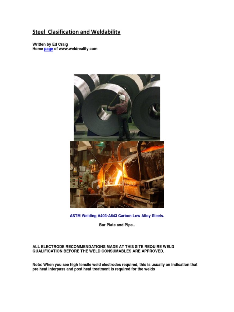 Steel Clasification and Weldability | PDF | Welding | Construction