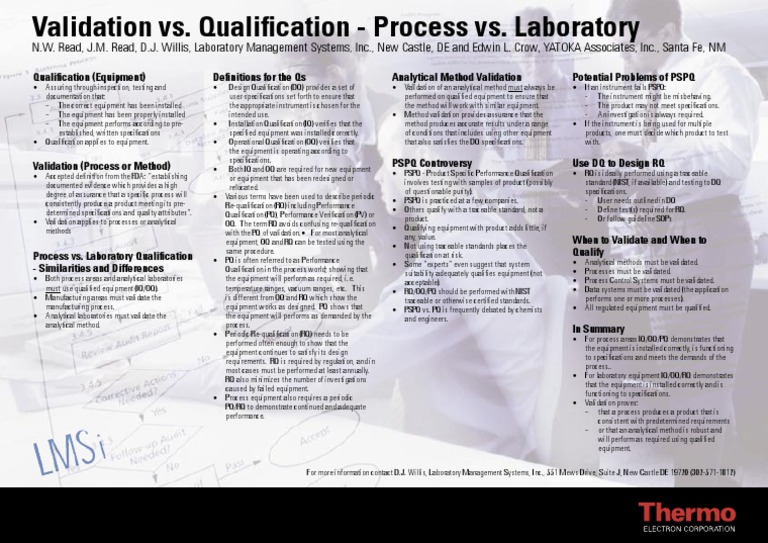 Validation Vs Qualification | Download Free PDF | Verification And Validation | Evaluation