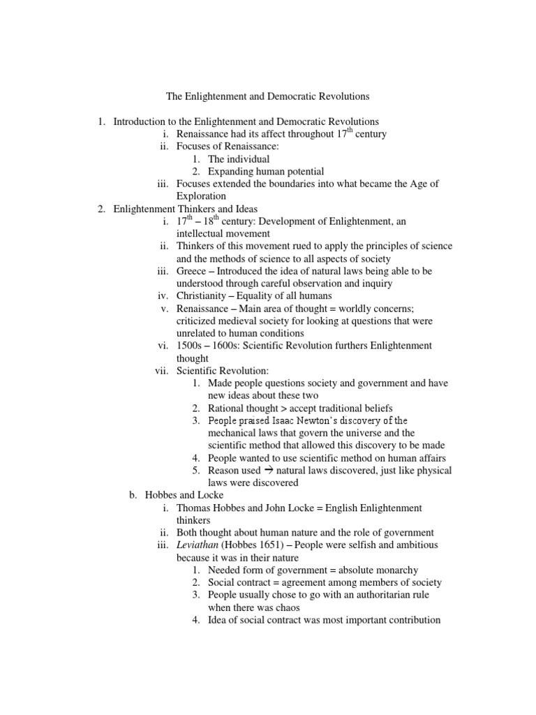 Enlightenment's Role in Democracy | PDF | Age Of Enlightenment ...