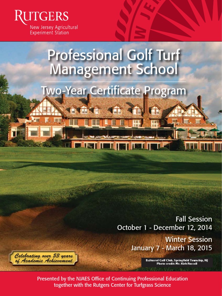 Rutgers Professional Golf Turf Management School: Two Year Certificate ...
