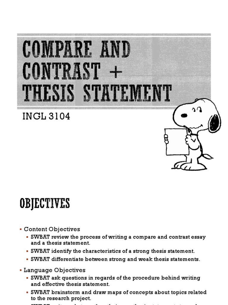compare and contrast thesis statement | Essays | Thesis