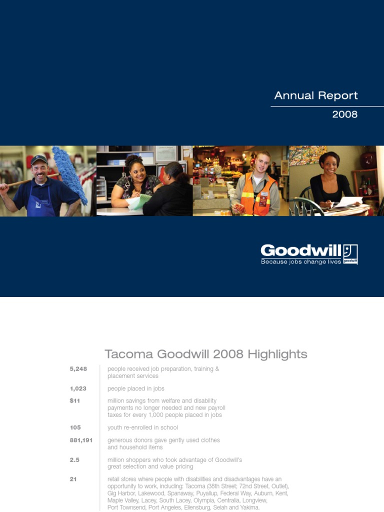 Tacoma Goodwill 2008 Annual Report | PDF | Online Shopping | Expense