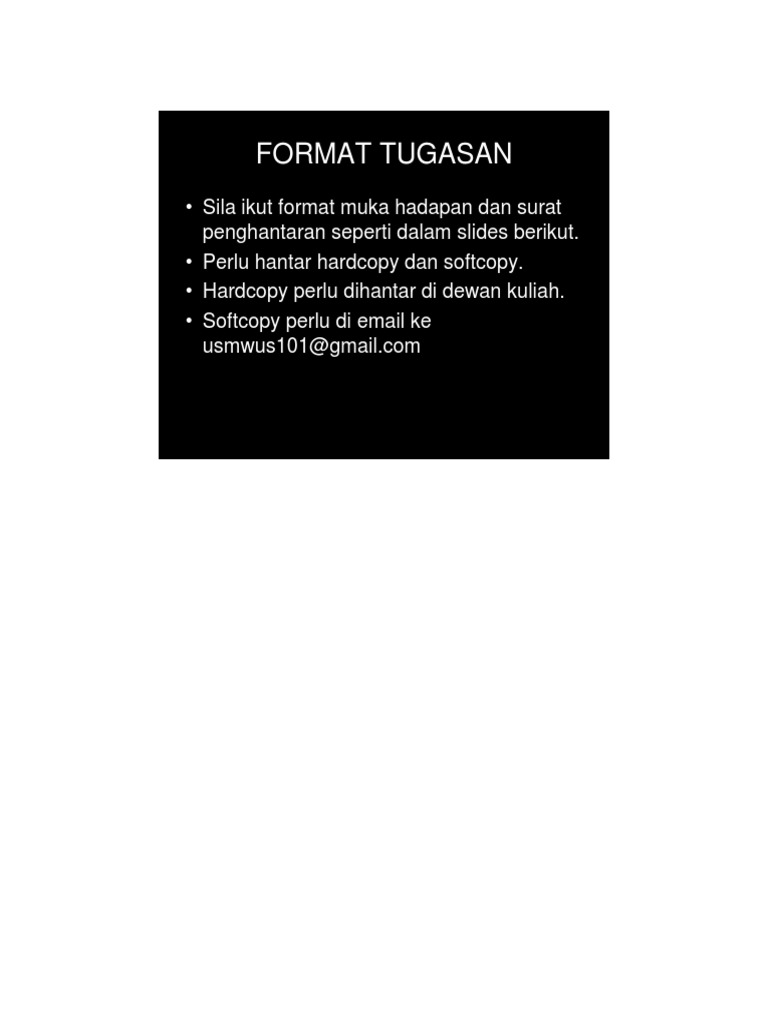 Format Tugasan Hardcopy dan Softcopy | PDF