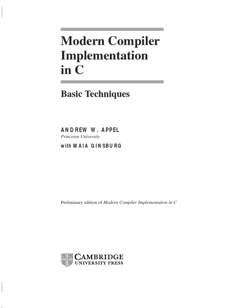 Modern Compiler Implementation In C Download Free Pdf Parsing Compiler
